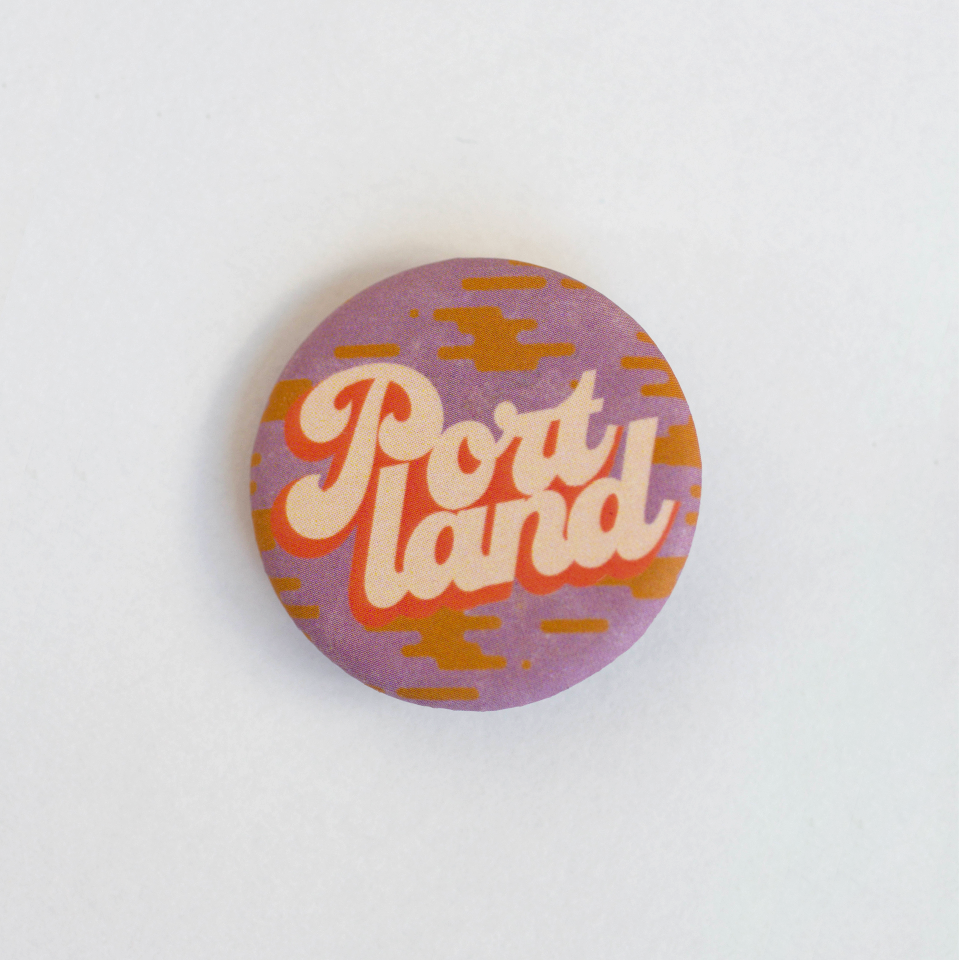 Groovy Portland Script Button – Tender Loving Empire
