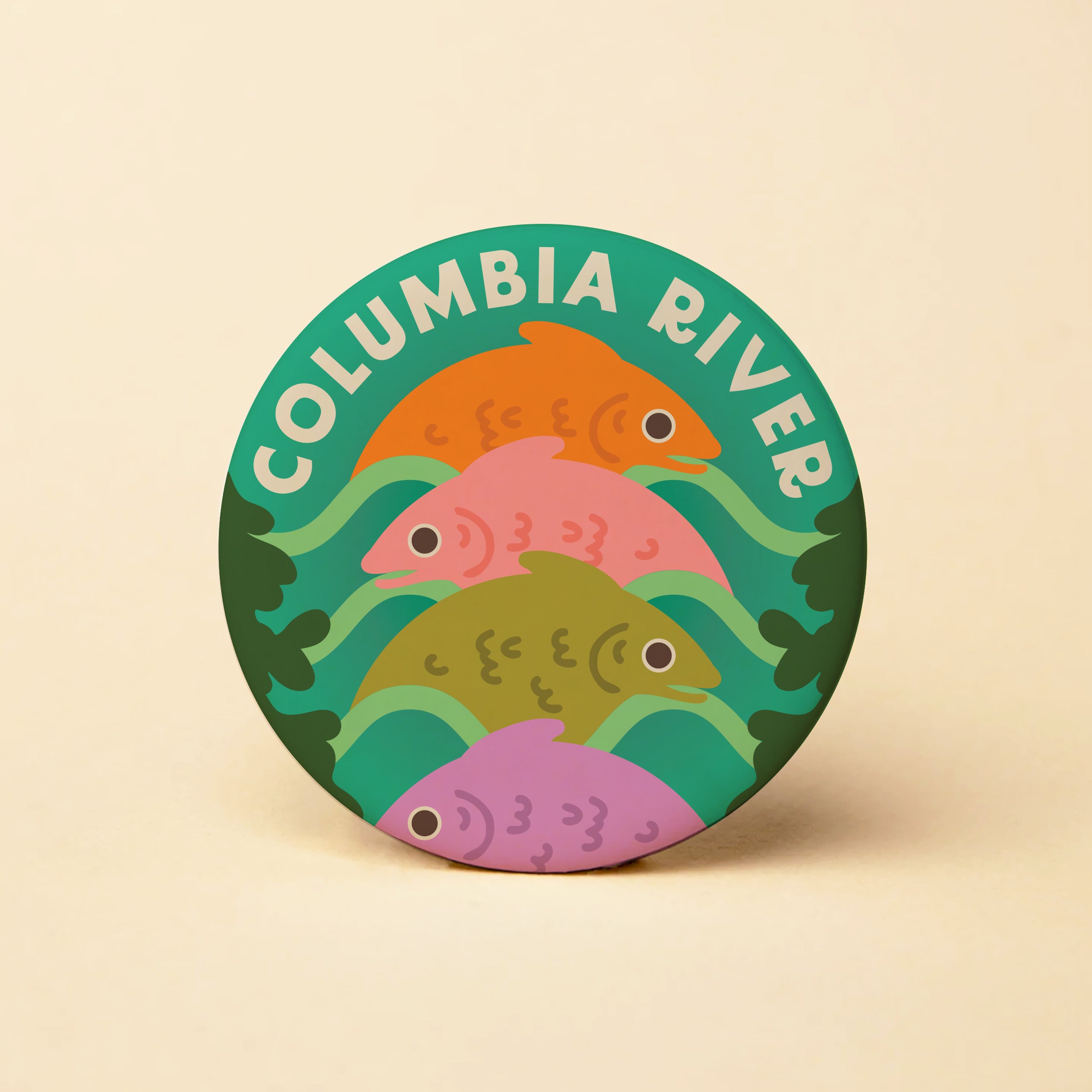 Columbia River Fish Round Magnet – Tender Loving Empire