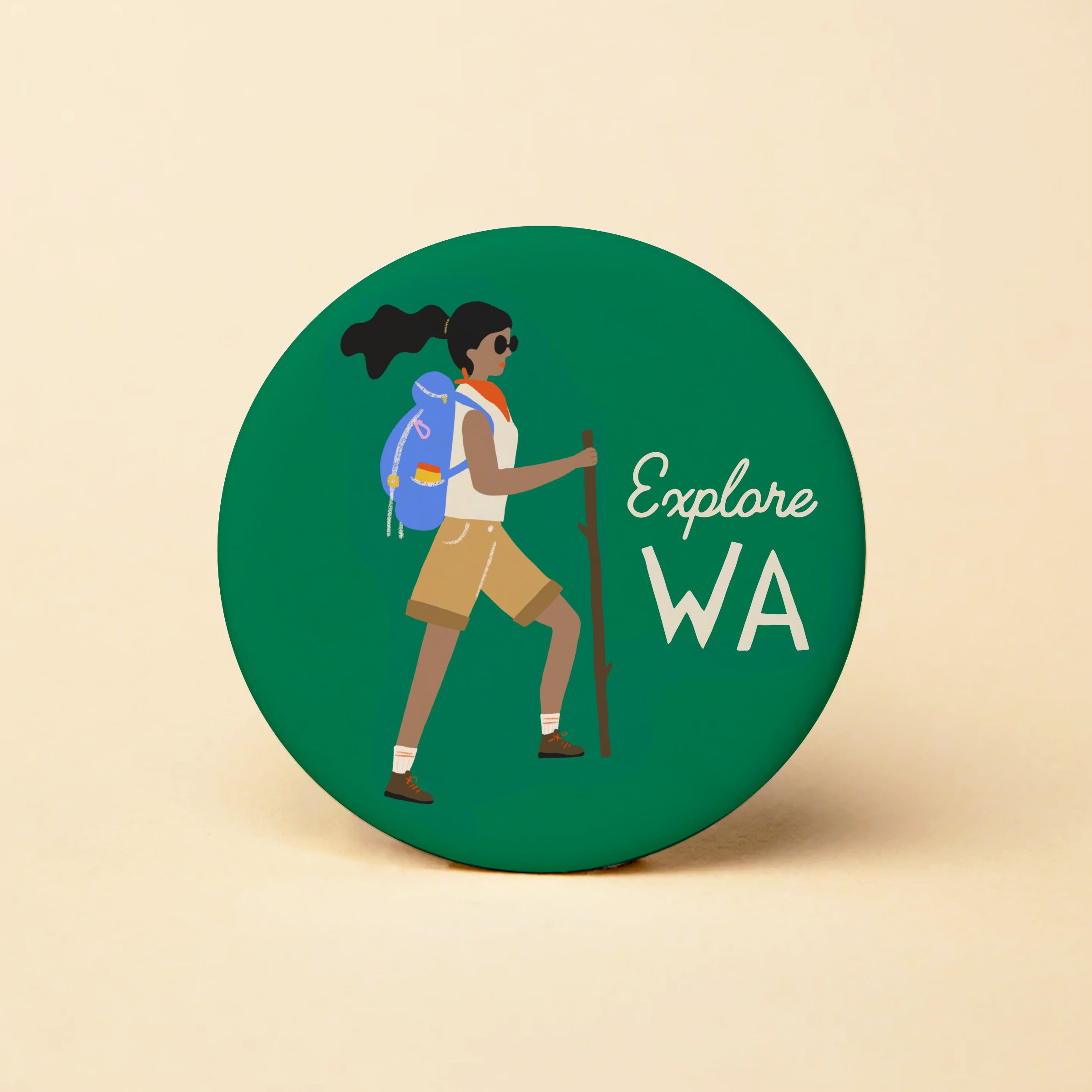 Explore WA Hiker Round Magnet – Tender Loving Empire