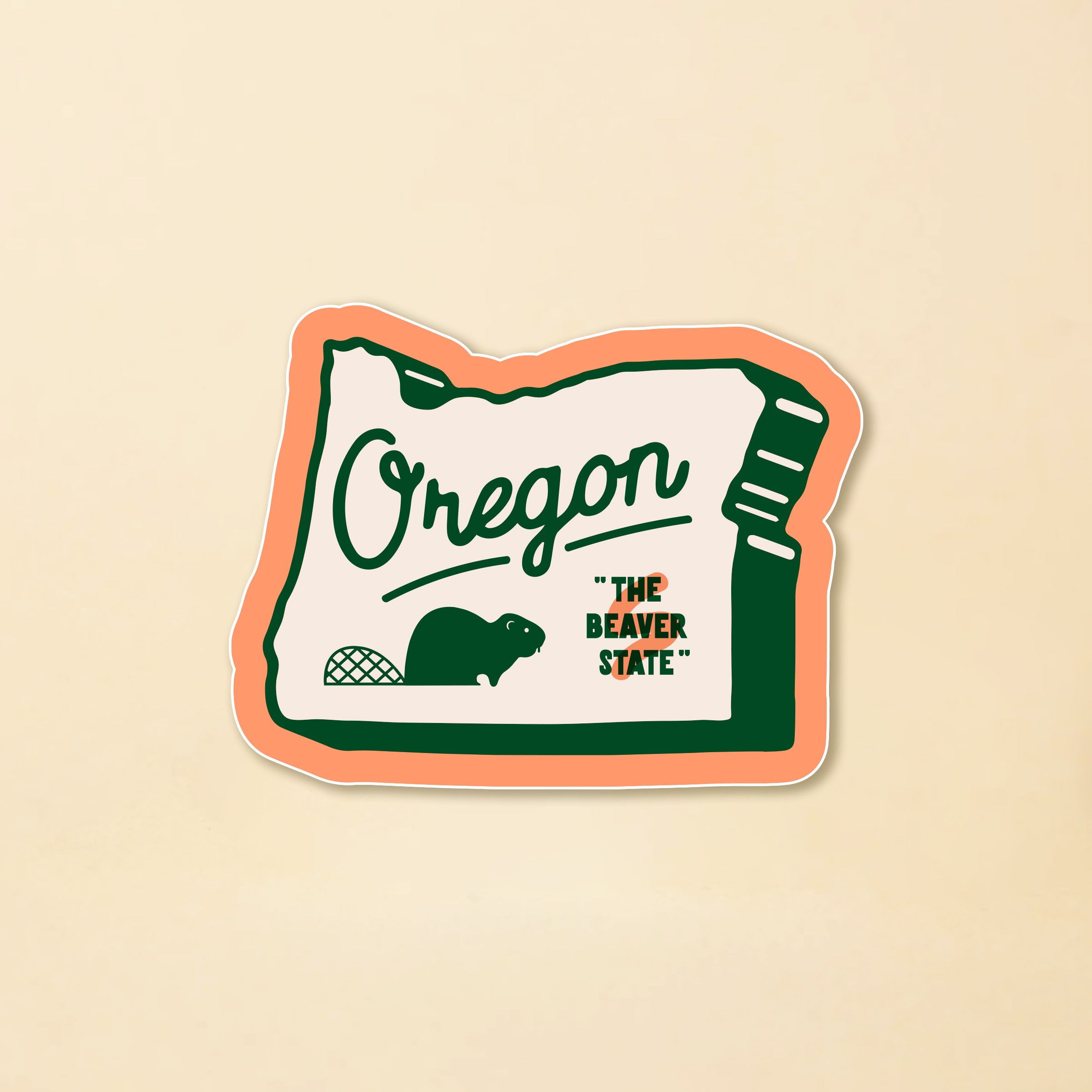 Oregon Beaver Sign Sticker – Tender Loving Empire