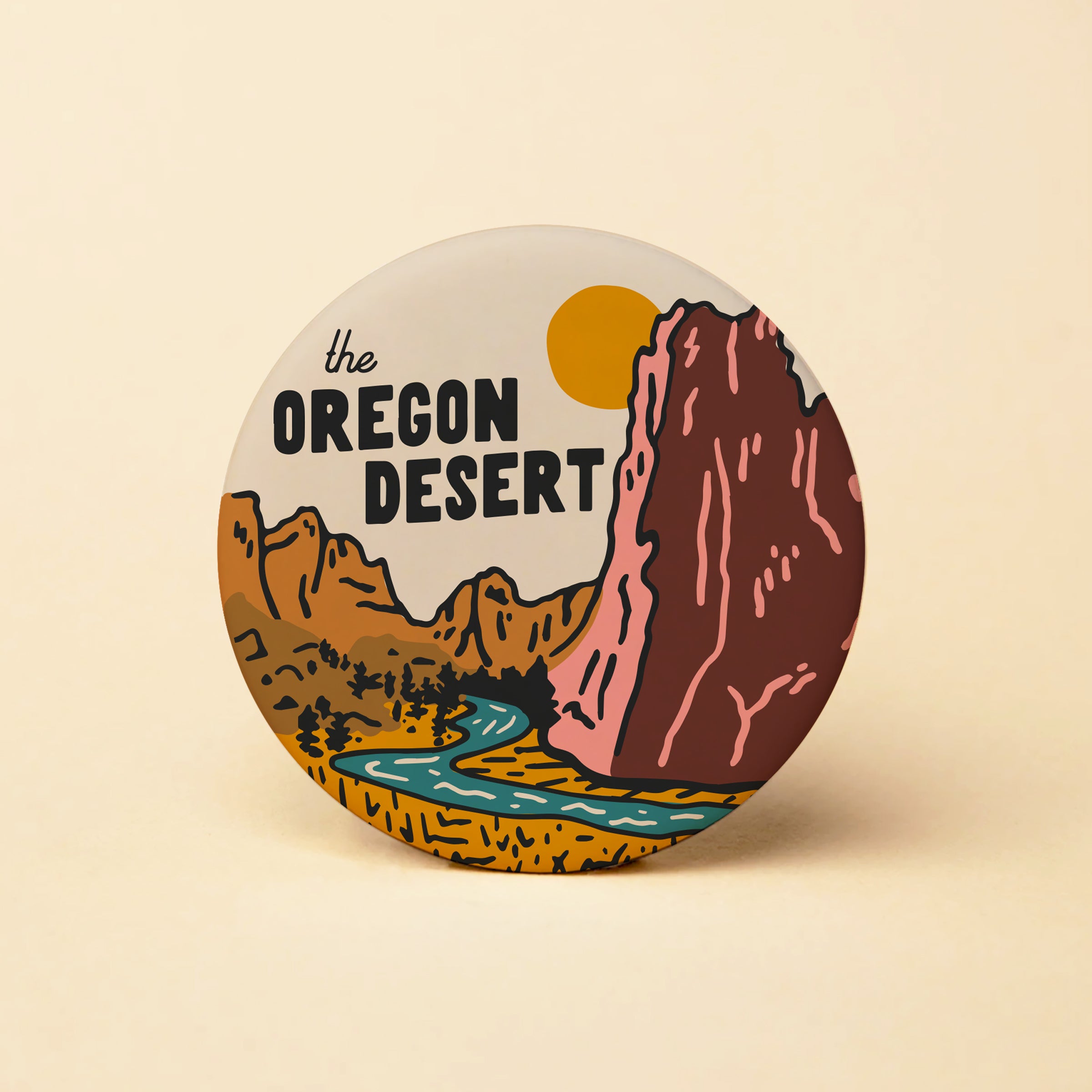Oregon Desert Round Magnet – Tender Loving Empire