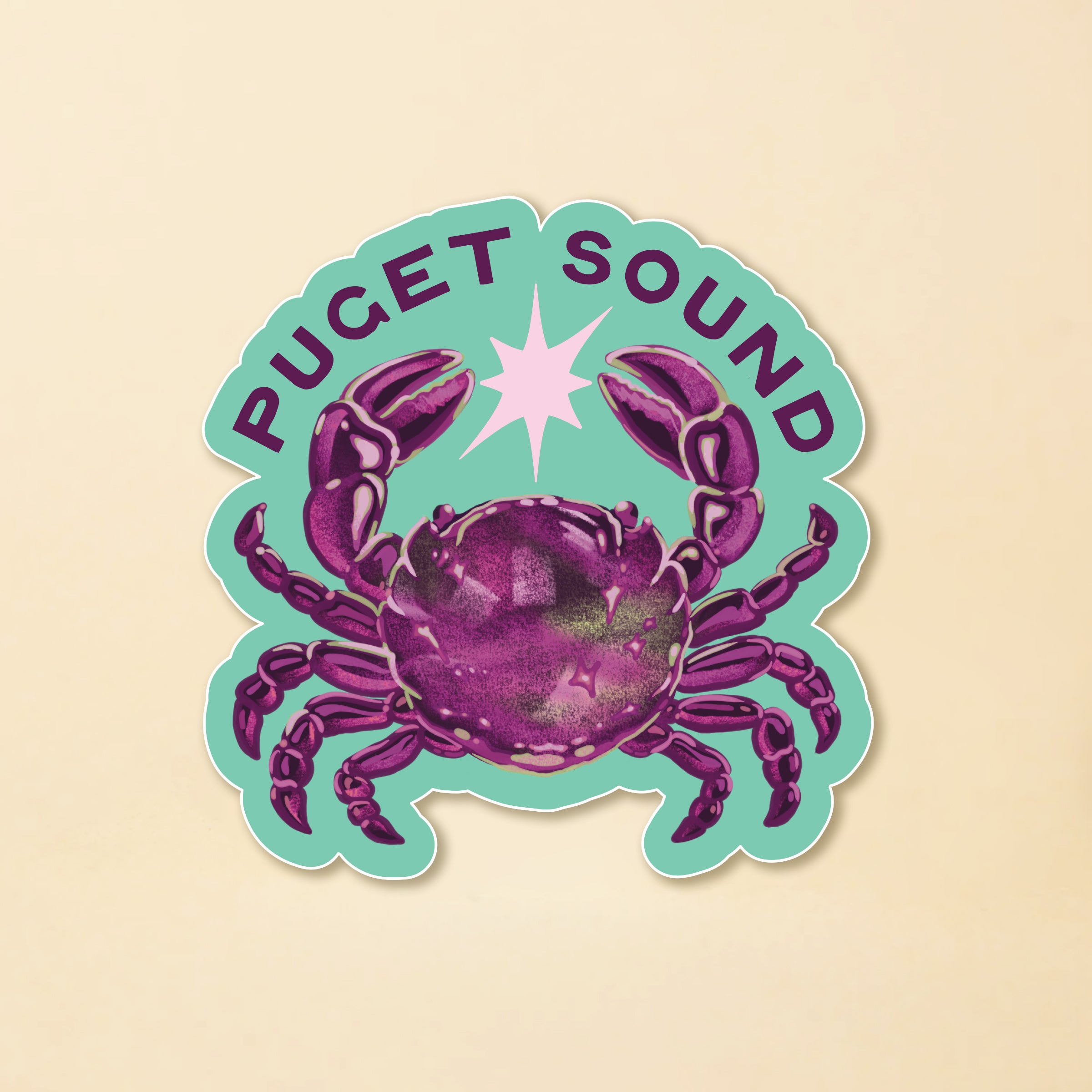 Puget Sound Crab Sticker – Tender Loving Empire