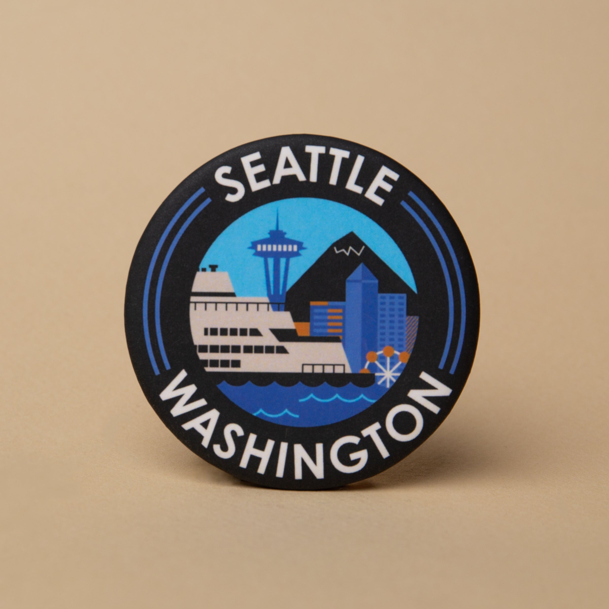 Seattle Ferry Round Magnet – Tender Loving Empire