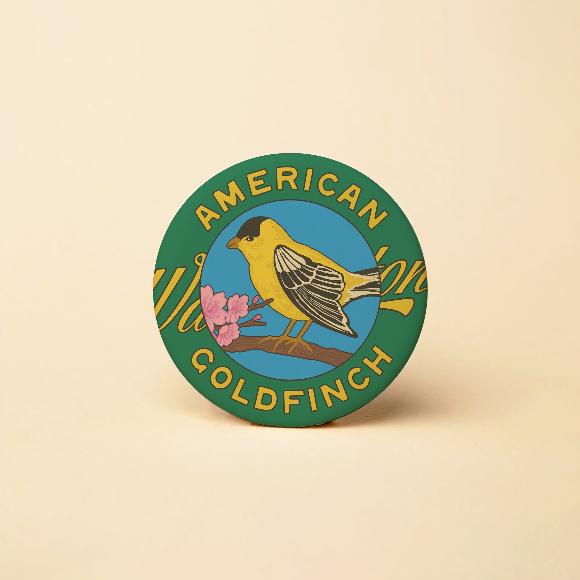 WA American Goldfinch Button – Tender Loving Empire
