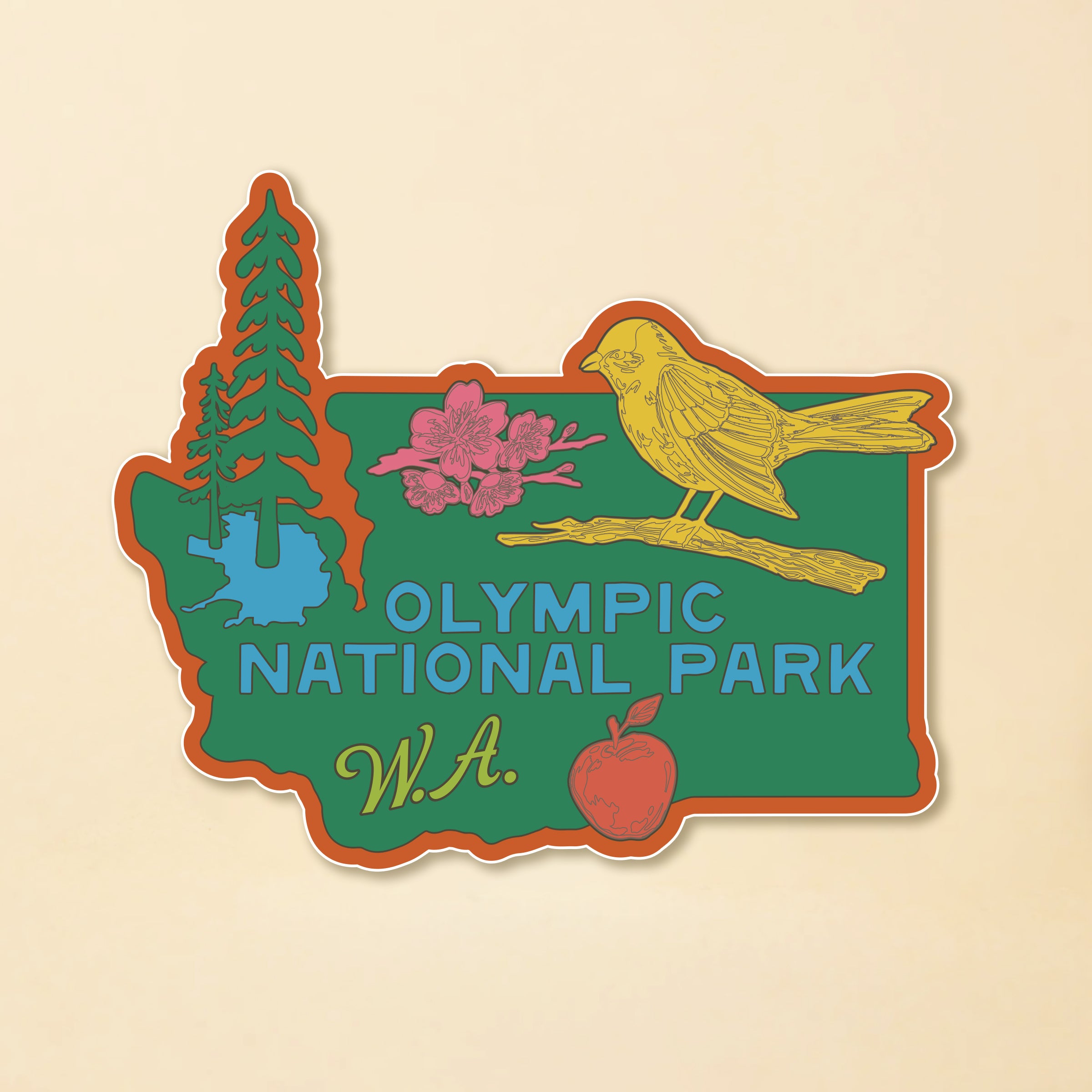 WA Retro Olympic Nat Park Sticker – Tender Loving Empire
