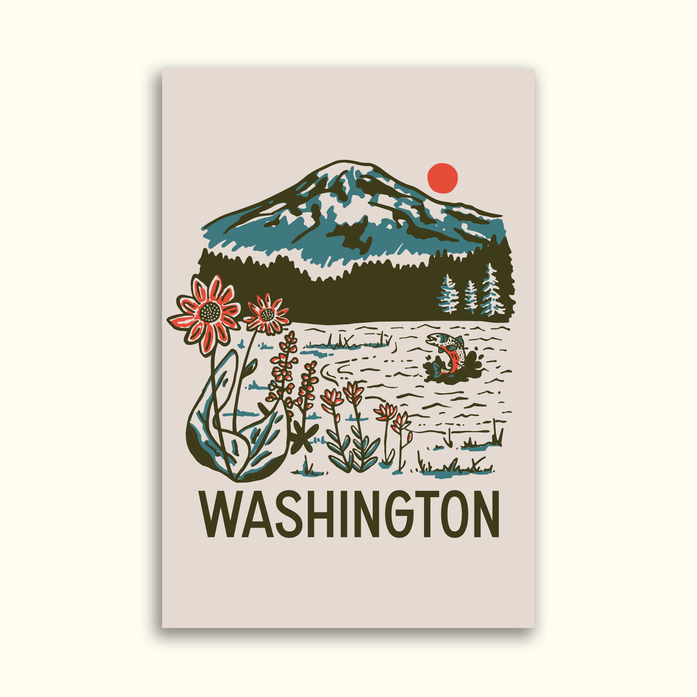 WA Mountain Lake Postcard – Tender Loving Empire