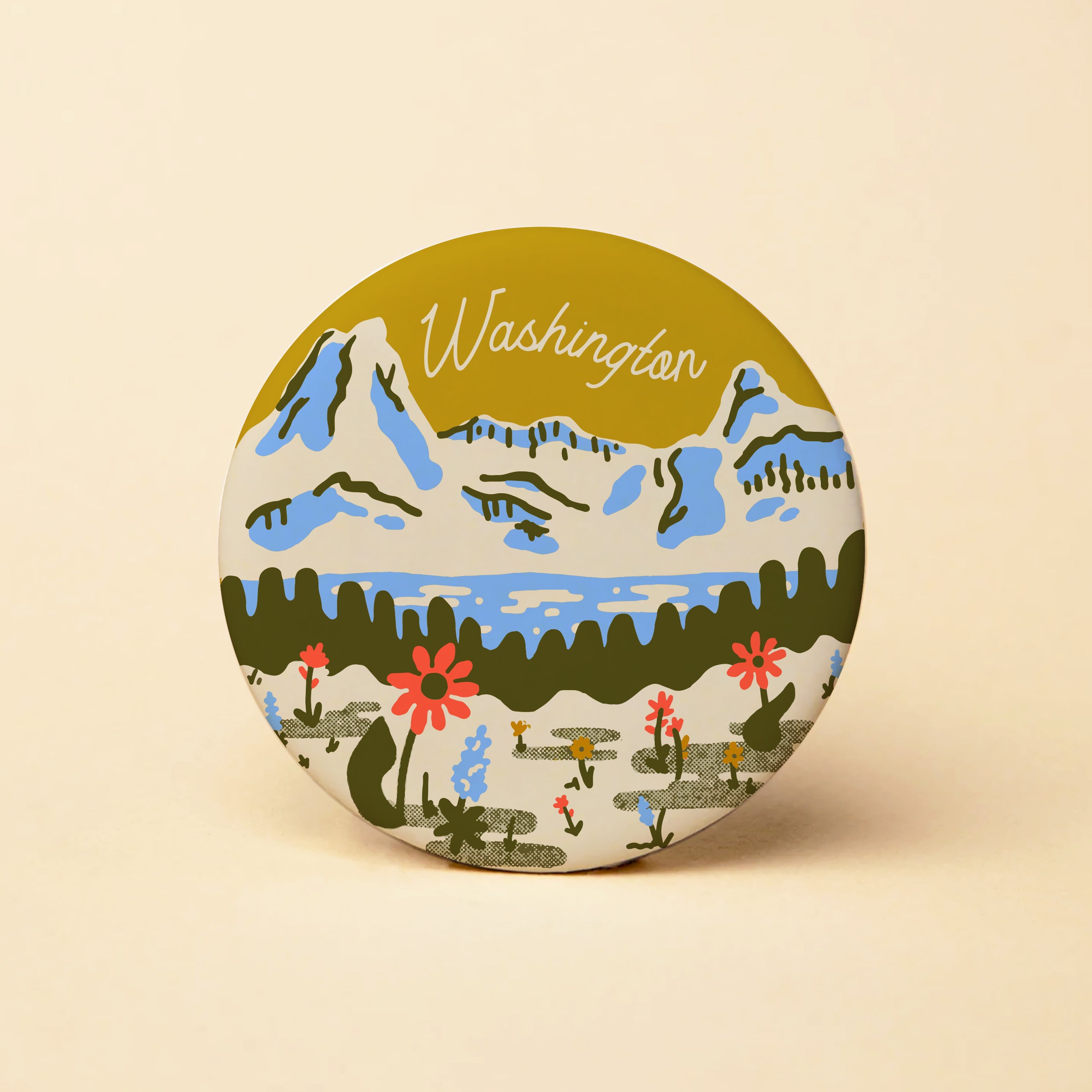 WA Mountain Meadow Round Magnet – Tender Loving Empire
