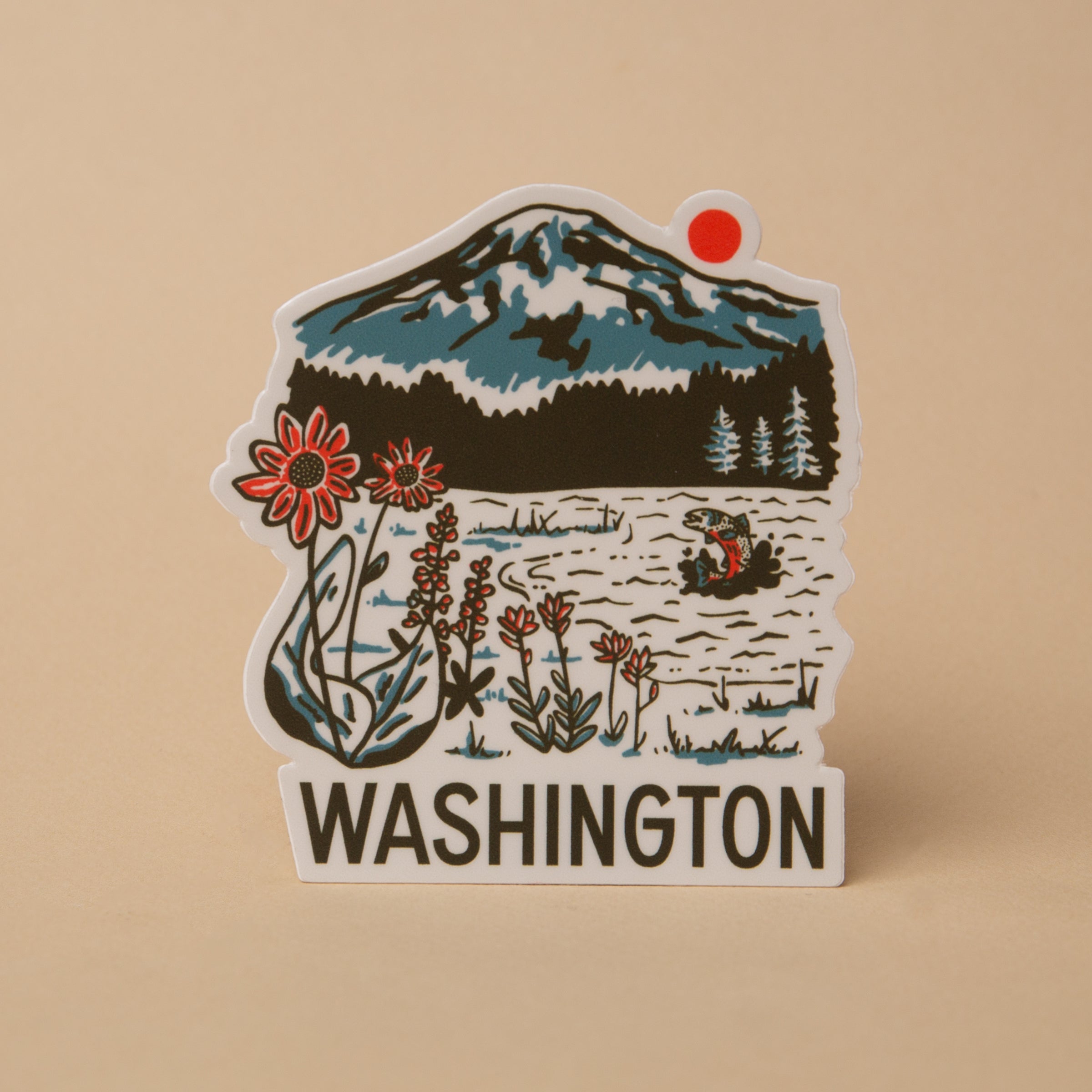 WA Mountain Lake Sticker – Tender Loving Empire