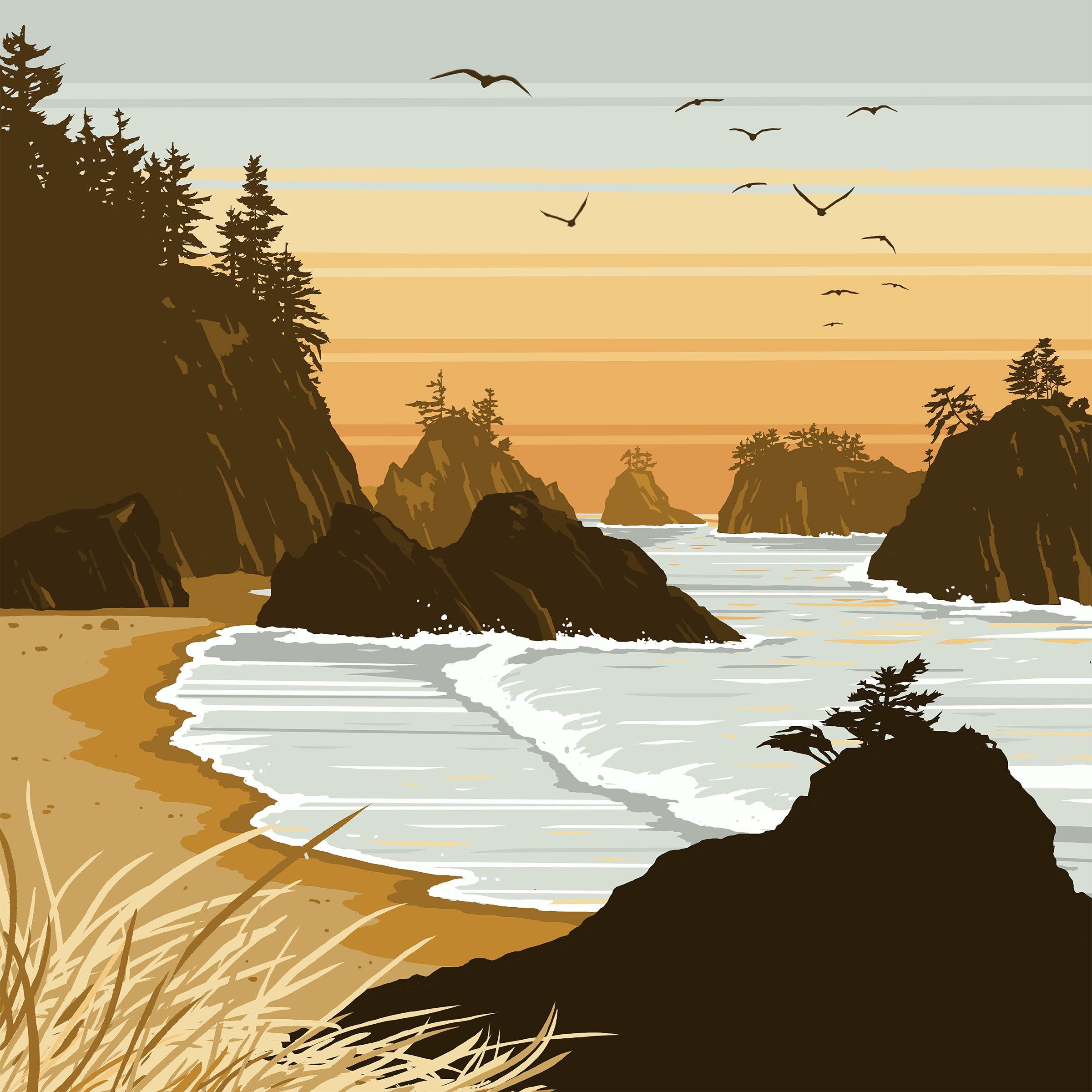 Cellar Sky Studios: Secret Beach Print – Tender Loving Empire