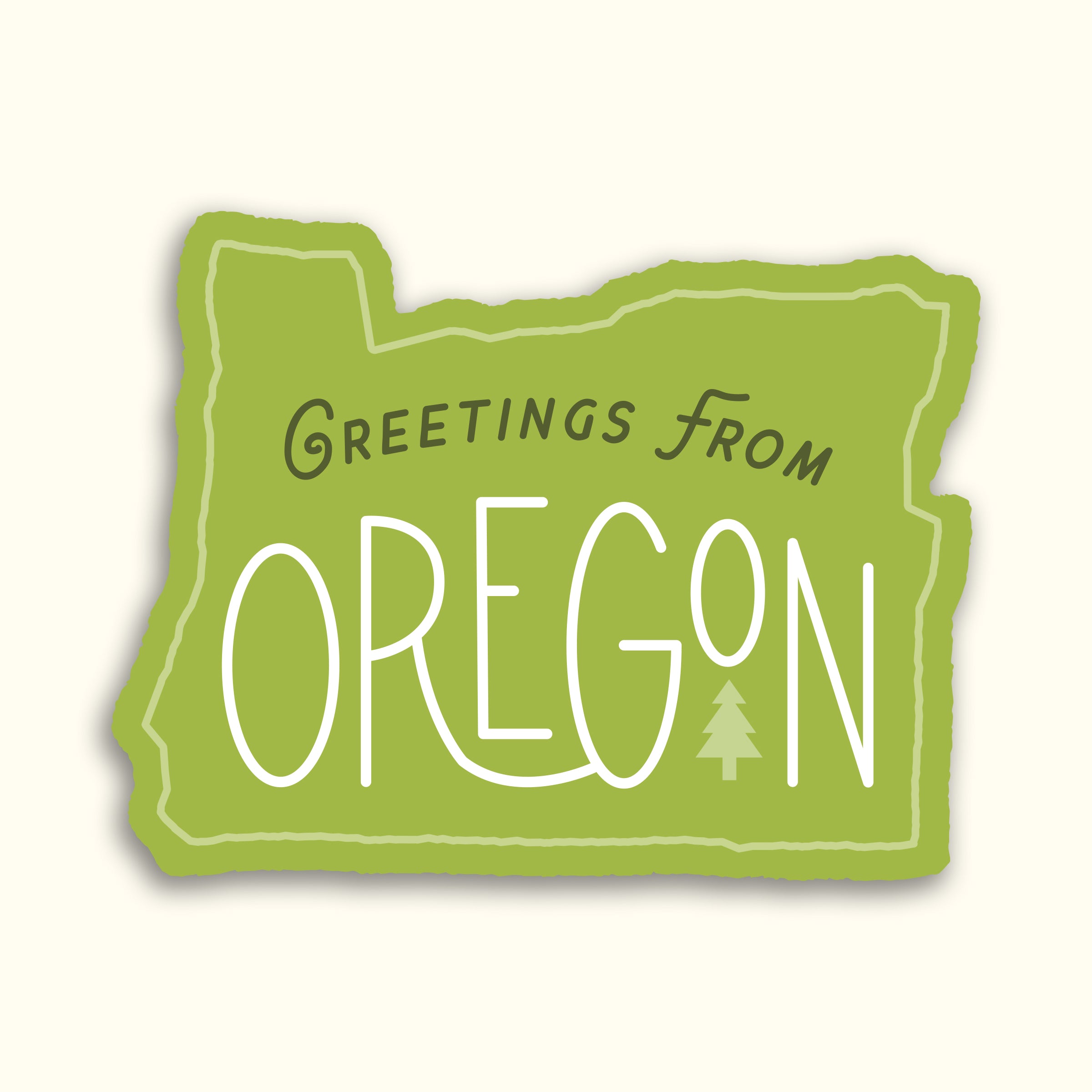 Greetings From Oregon Die Cut Postcard – Tender Loving Empire