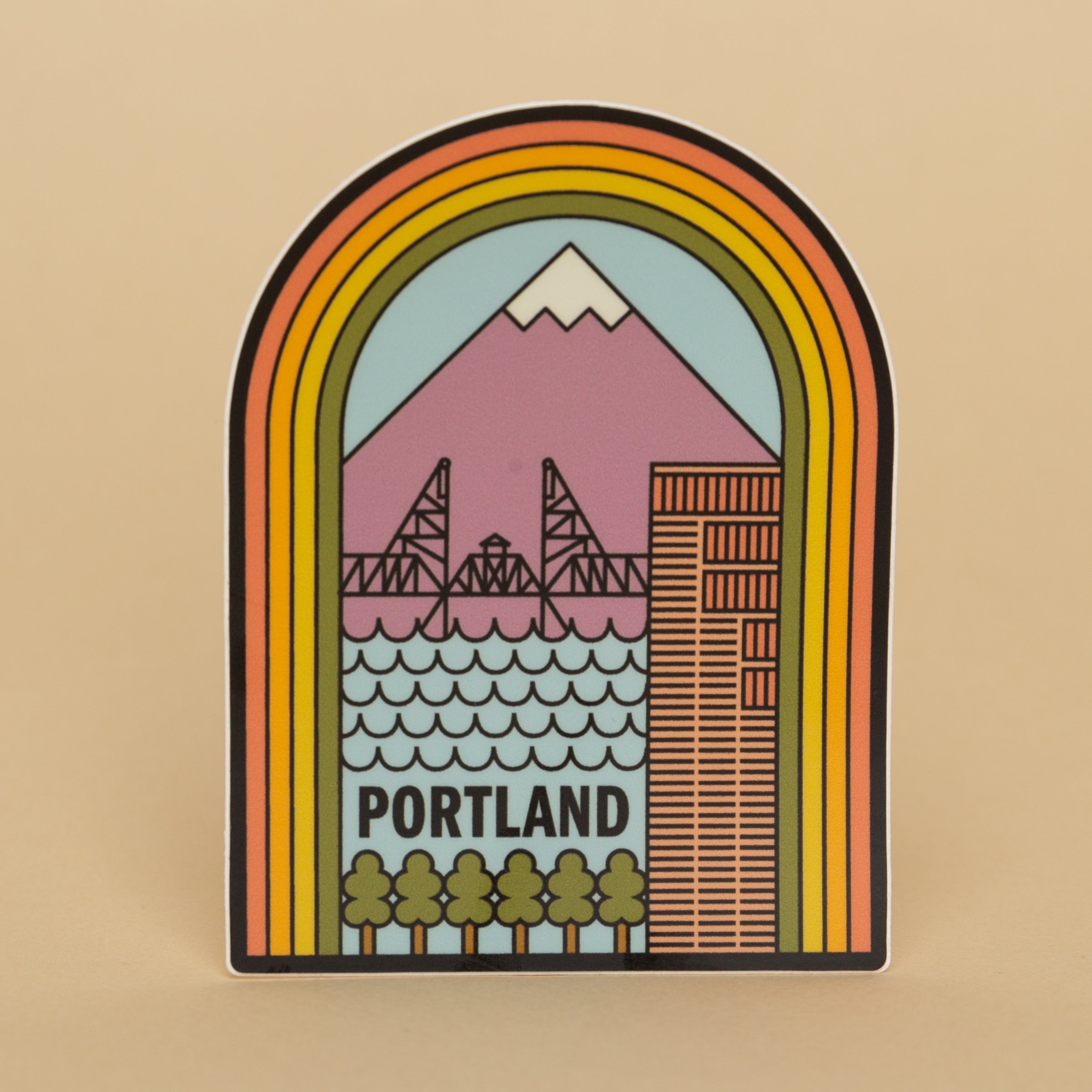 Portland Rainbow Cityscape Sticker – Tender Loving Empire